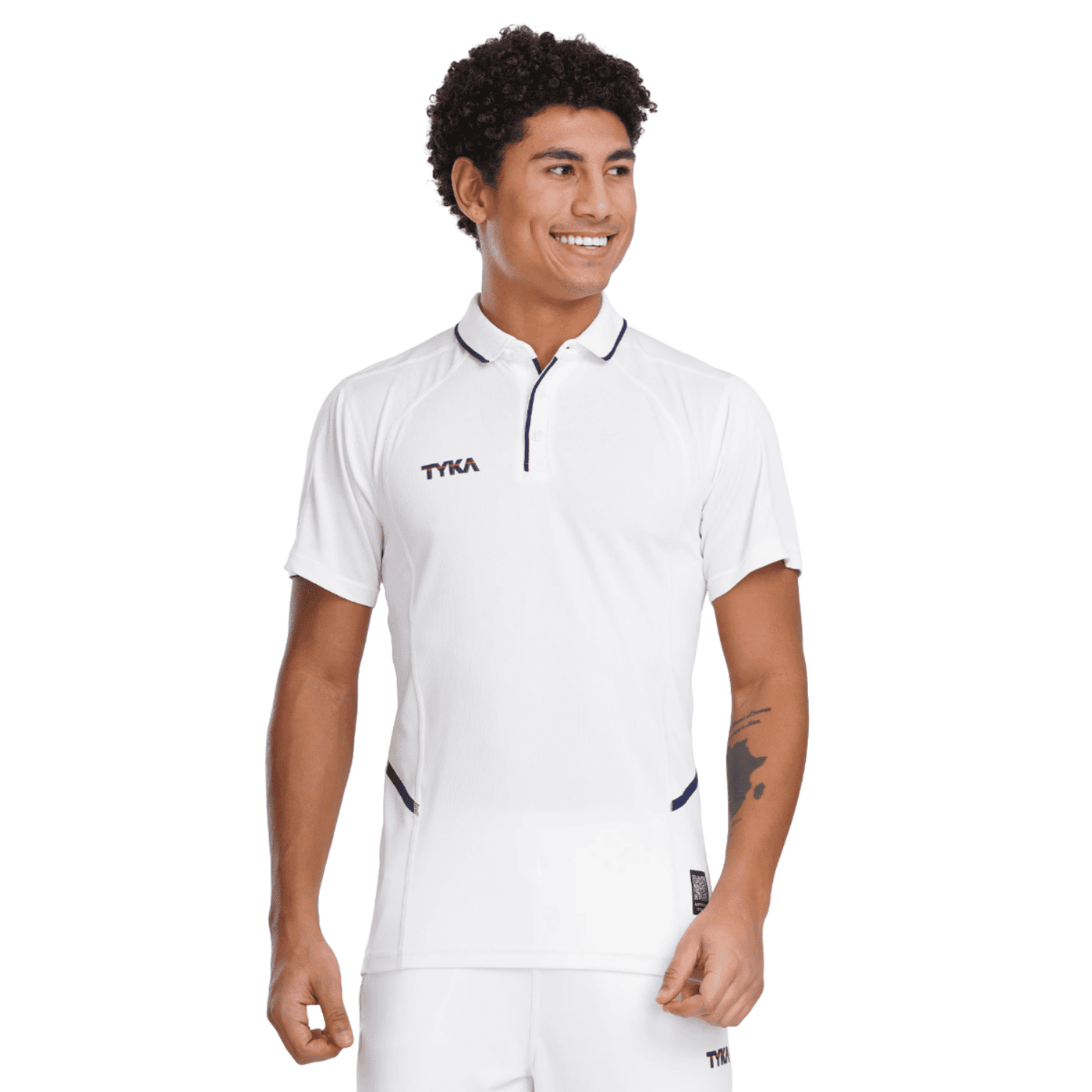 Buy TYKA Align Half Sleeve Cricket White Jersey in India | ₹1195